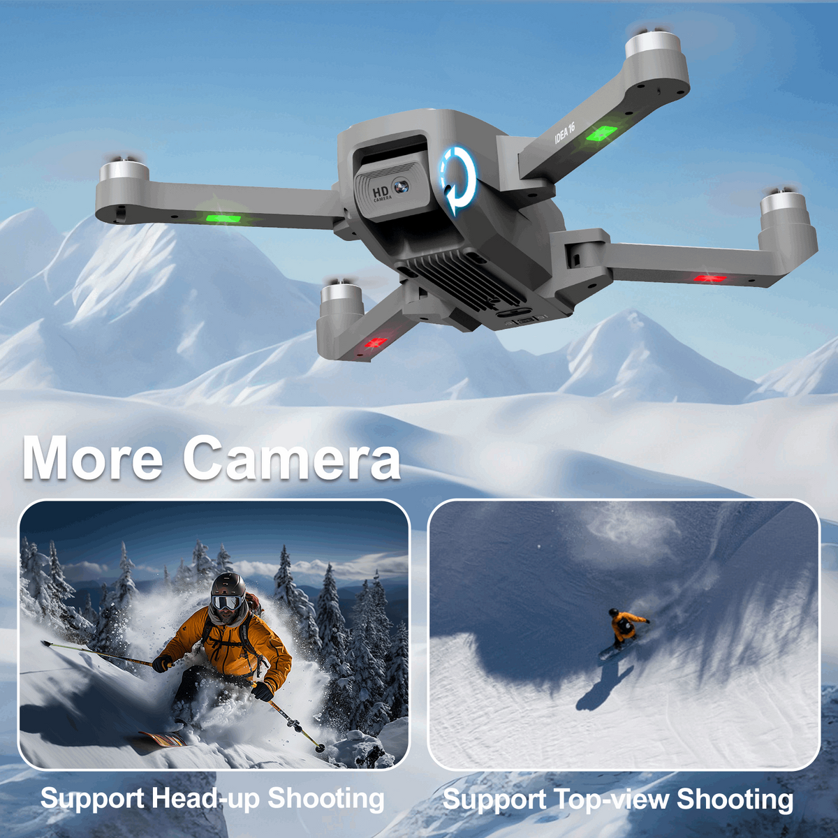 IDEA16P Drone with 1080P Camera, 5GHz WiFi FPV, Brushless Motor, 40km ...